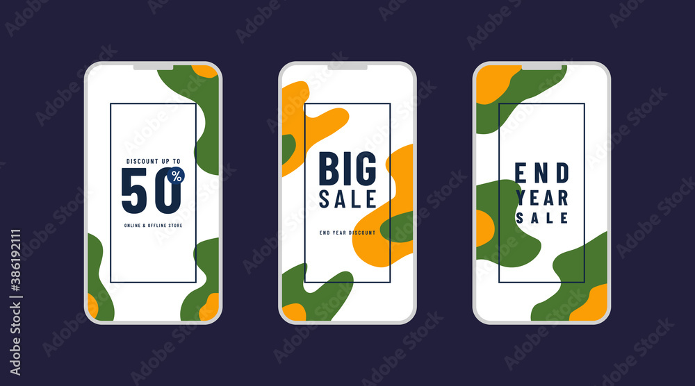 Vector Illustration Stories Template Set For Social Media. Modern ...