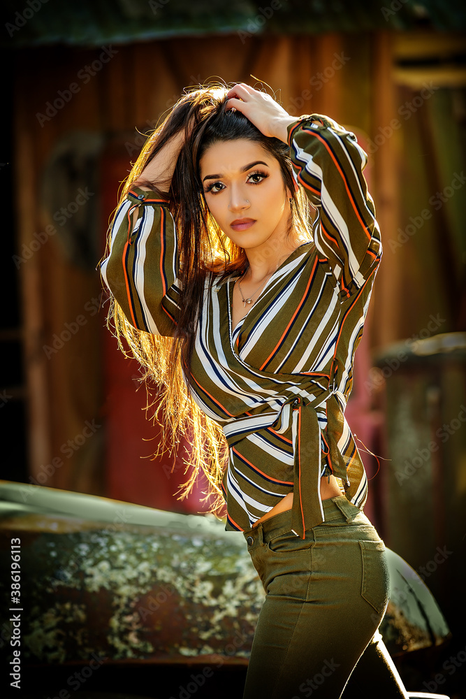 Native American Model outside in a natural environment Stock Photo ...