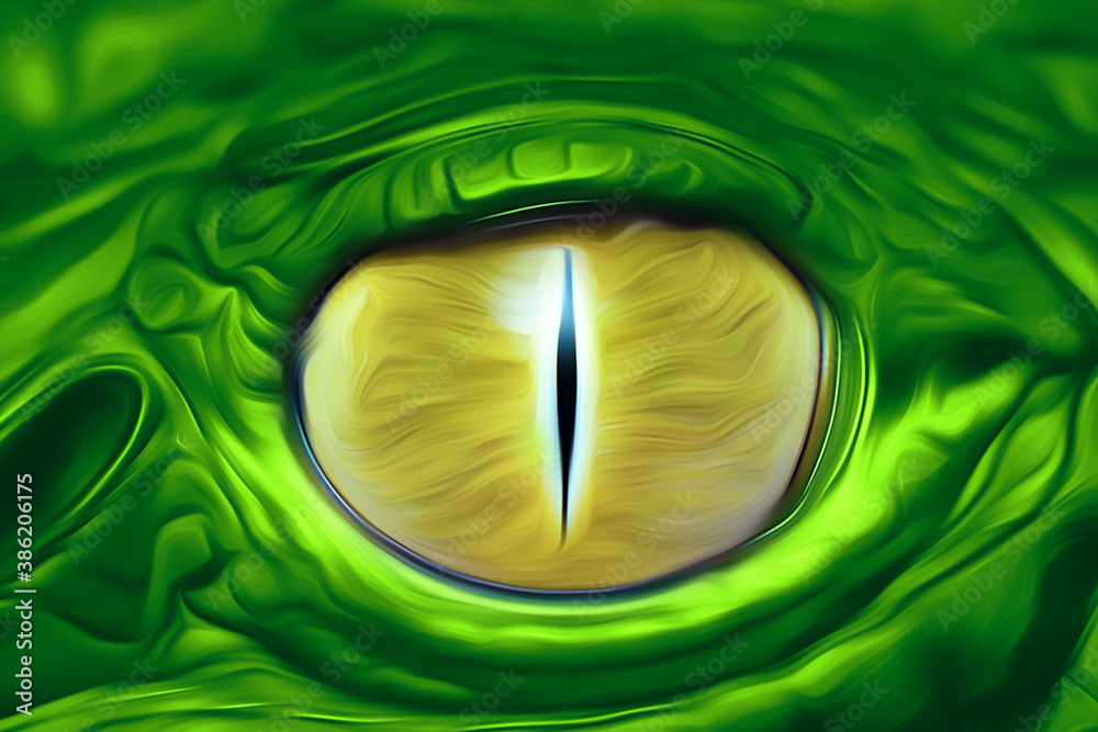 Carnivorous dinosaur look, reptile eye close-up. The concept of ...