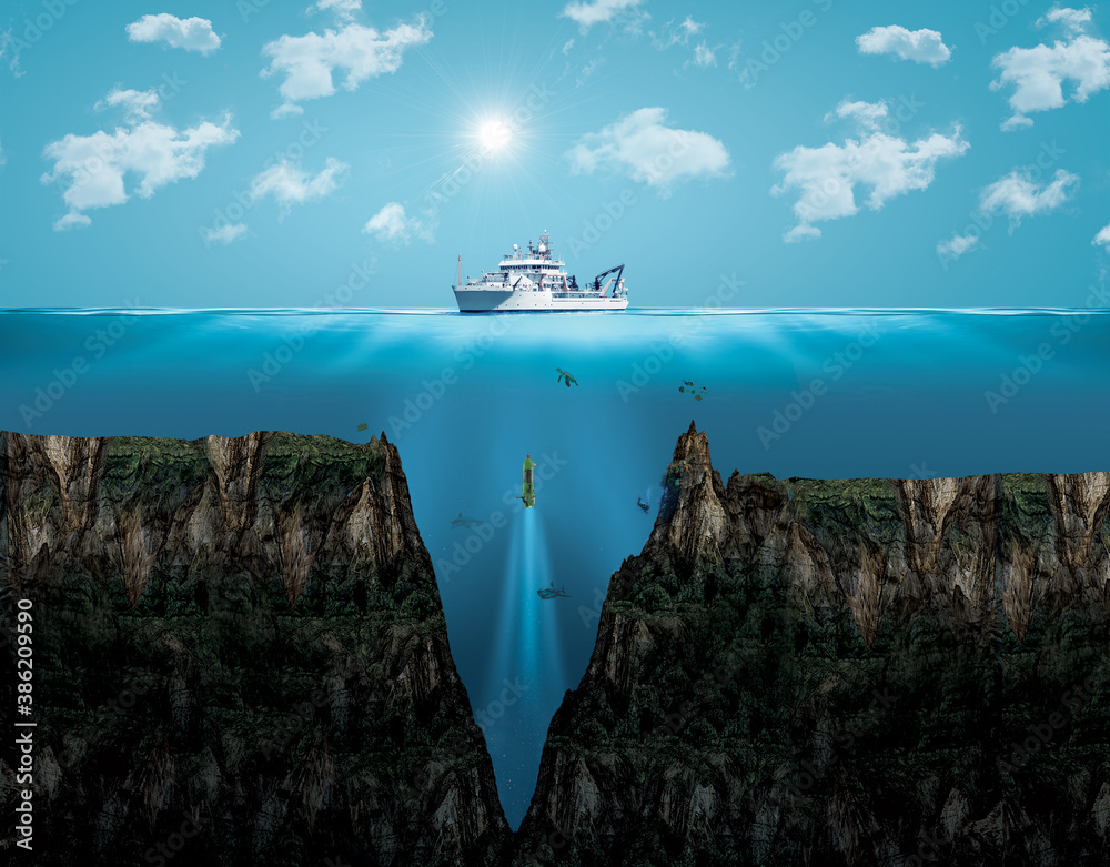 Fotografia do Stock: Mariana Trench, the deepest point of the earth ...