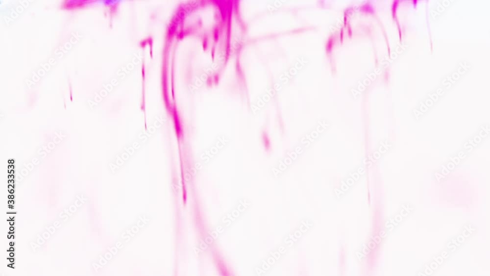 Colorful dynamic abstract background. Potassium permanganate crystals ...