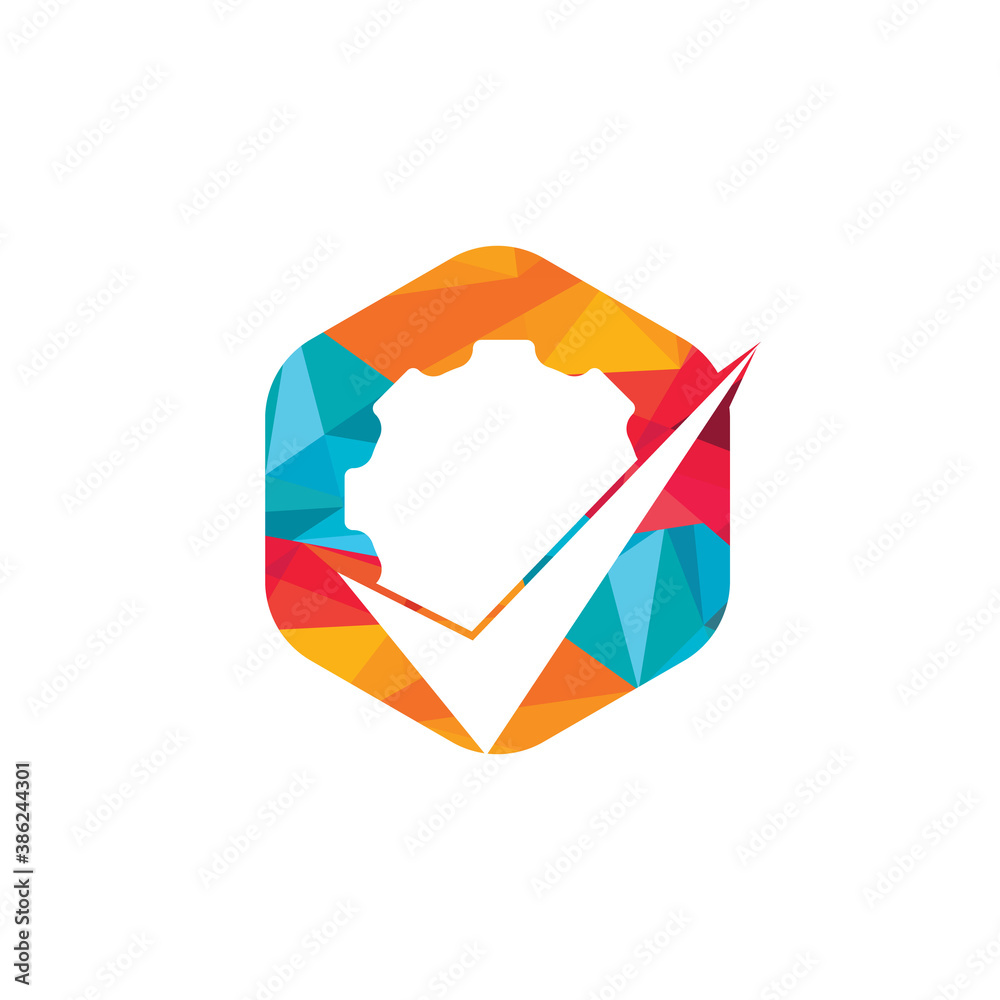 Check gear vector logo design. Checking logo concept design. Stock ...