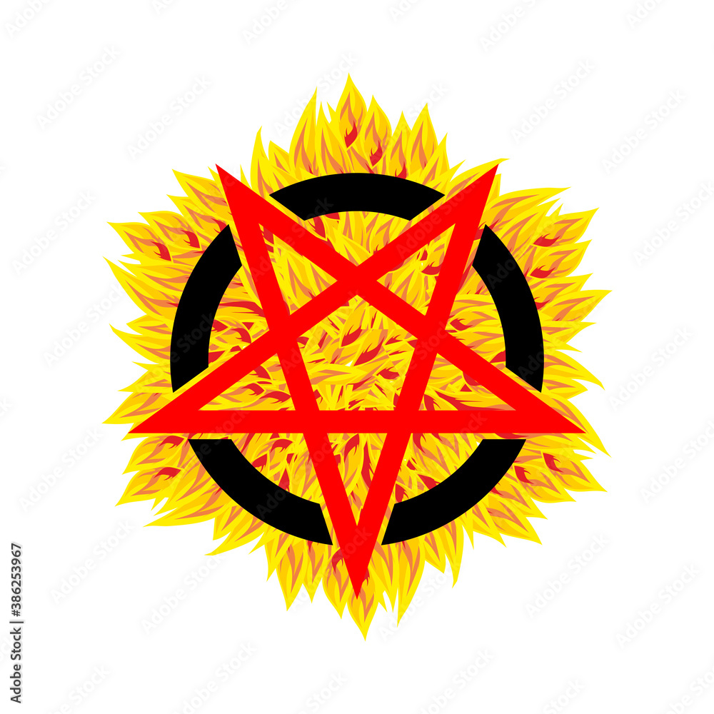 Satan pentagram isolated. Devil symbol. vector illustration Stock ...