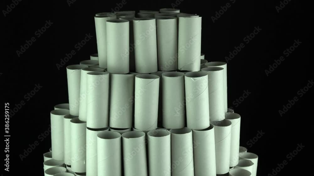 Empty toilet paper rolls. Apocalypse or apocalyptic scene of the modern ...