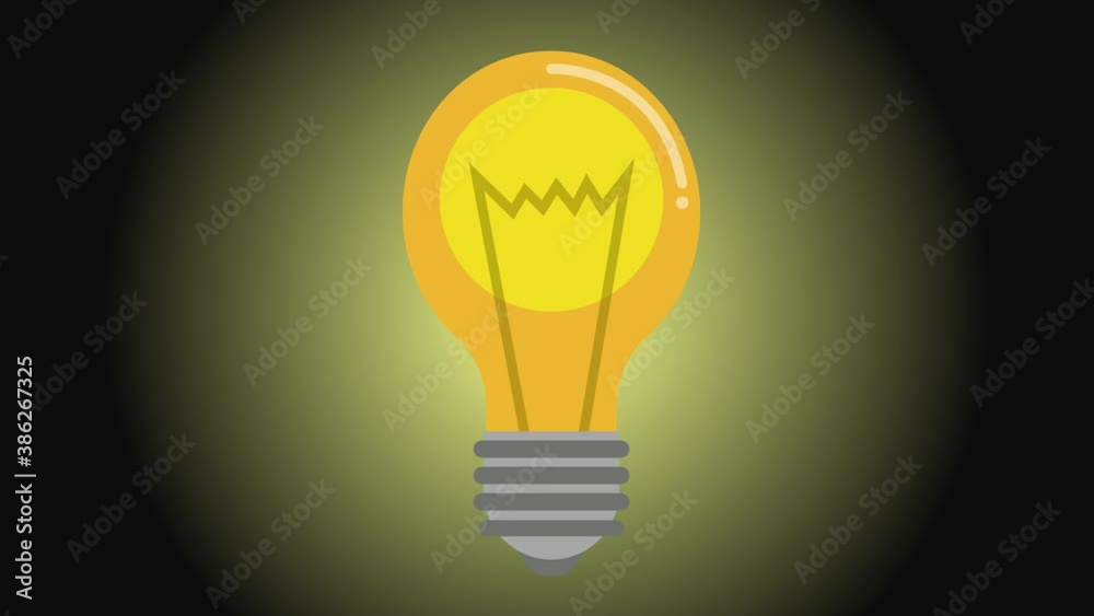 Turning on a light bulb animation motion graphics Stock Video | Adobe Stock