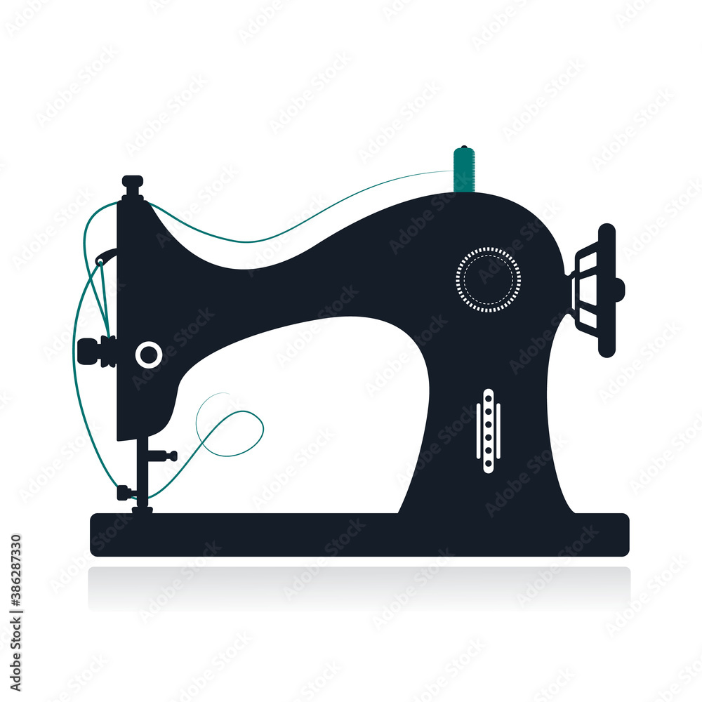 Vintage sewing machine icon. Simple illustration of manual stitching ...