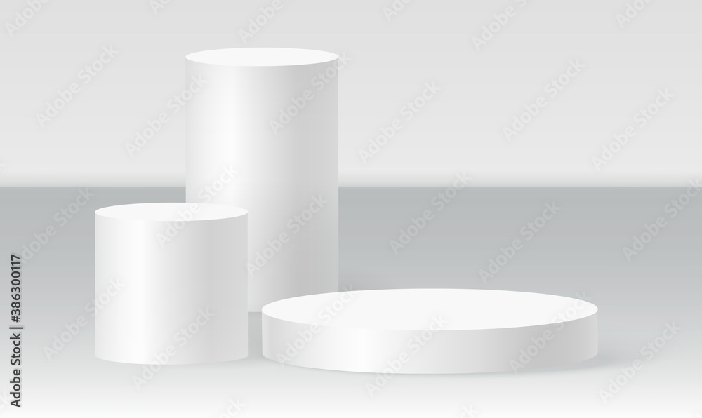 Cylinder podium scene, winner pedestal. White cylinder template for ...