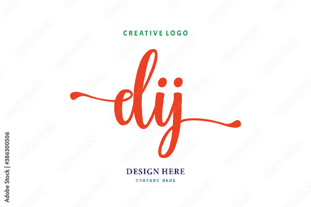 simple DIJ lettering logo is easy to understand, simple and ...