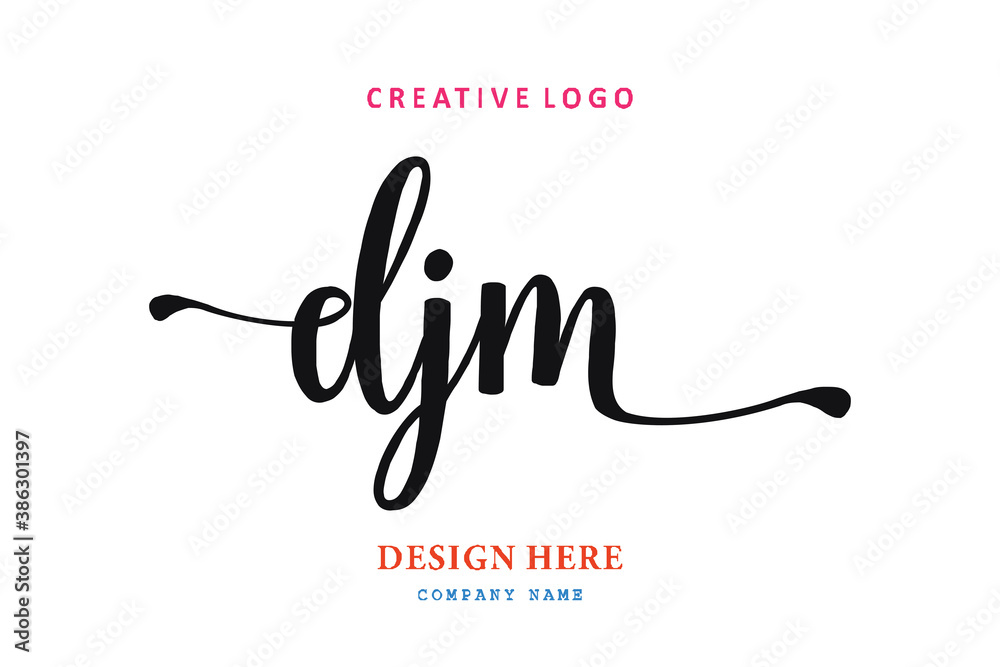 simple DJM lettering logo is easy to understand, simple and ...