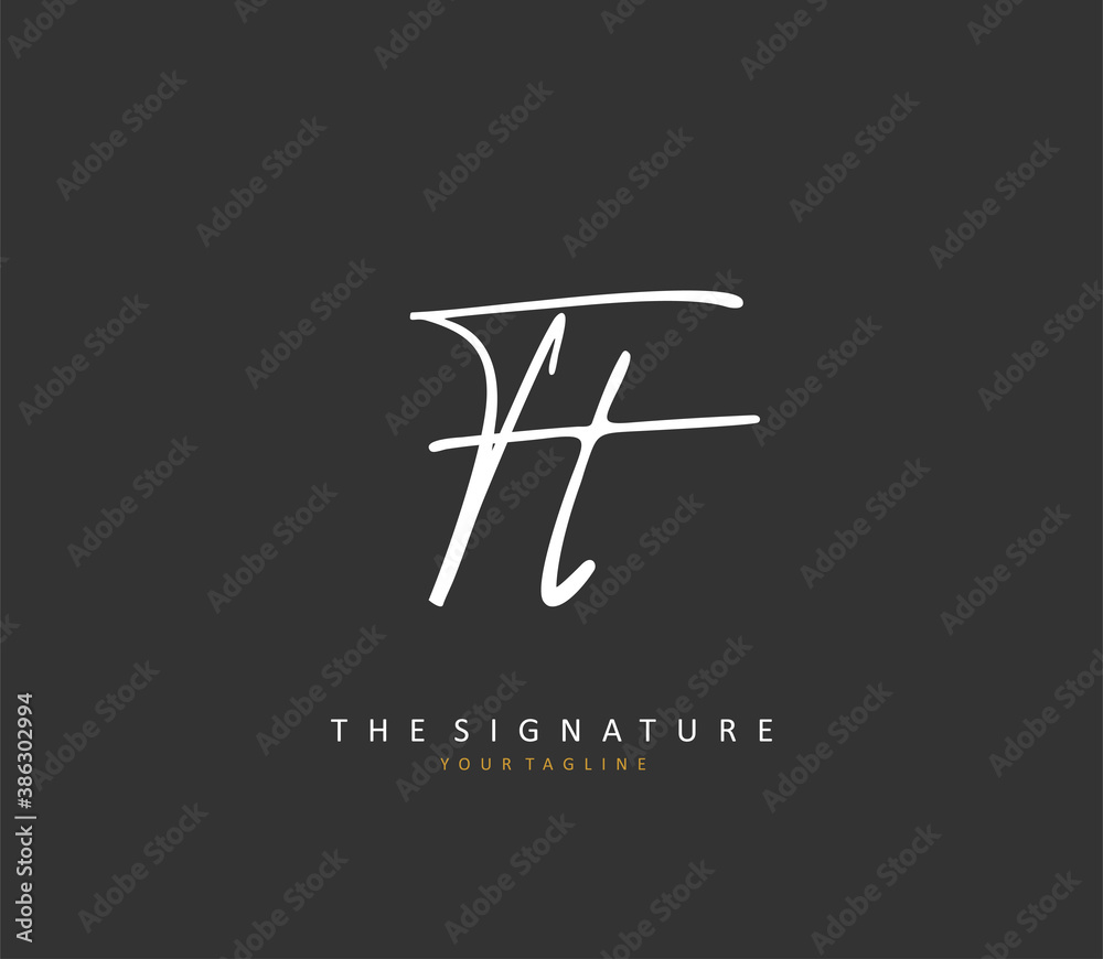T TT Initial letter handwriting and signature logo. A concept ...