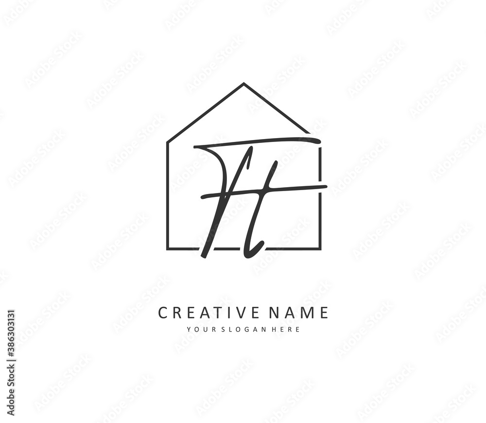 T TT Initial letter handwriting and signature logo. A concept ...