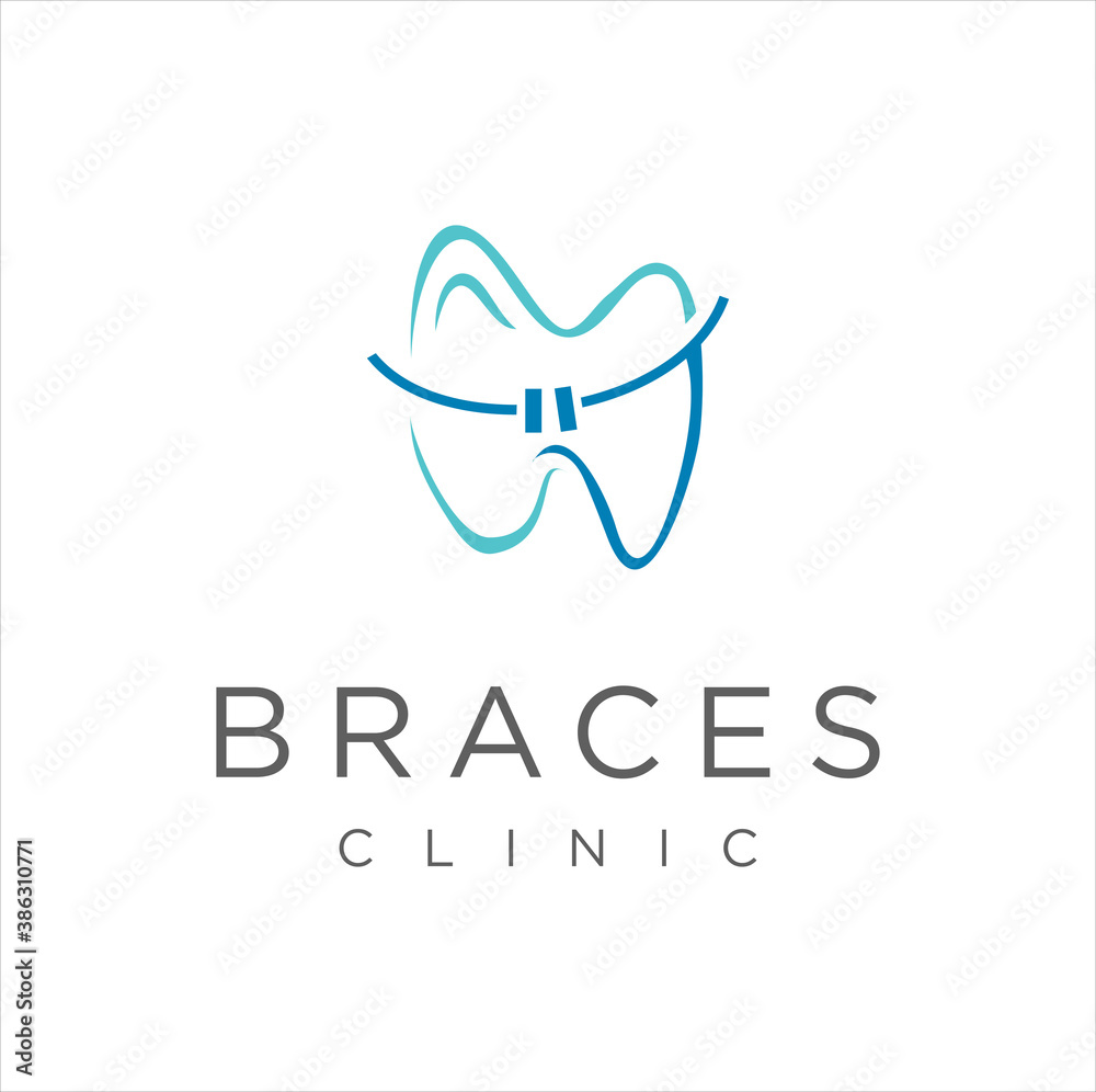 Orthodontic Braces Logo Design Icon. Tooth Dental Care Logo medical ...