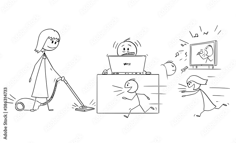 Vector cartoon stick figure illustration of frustrated or stressed man ...
