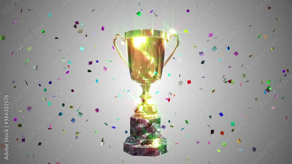trophy celebration confetti loop animation Stock Video | Adobe Stock