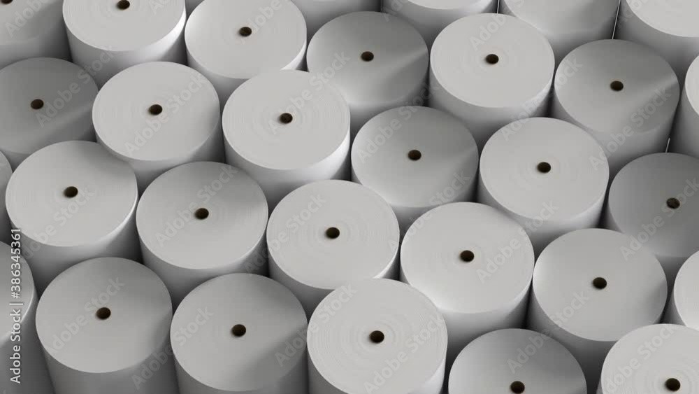 3d rendering white paper rolls background 4k footage Stock Video ...