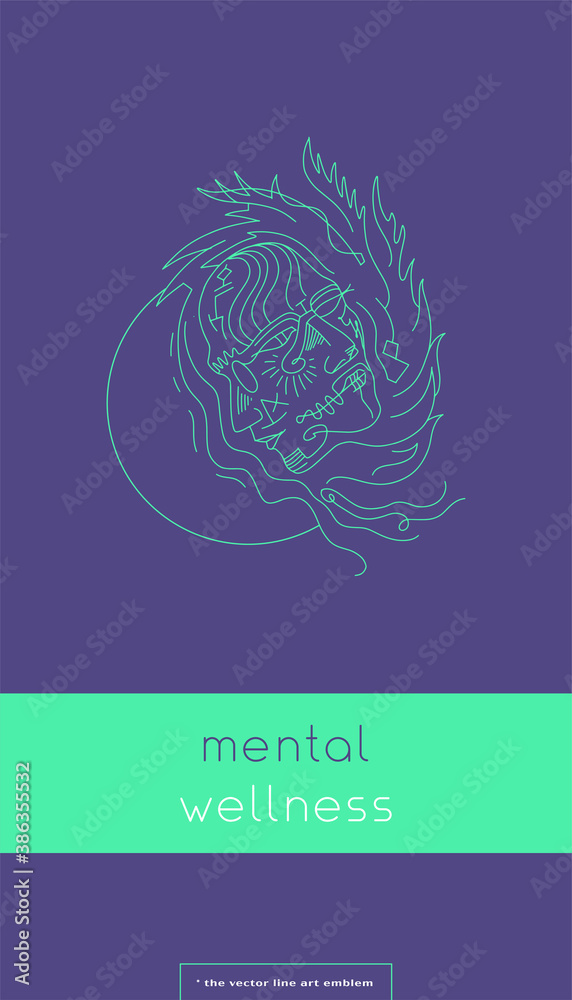 Psychologist logo concept. Psychology vector emblem cabinet with line ...