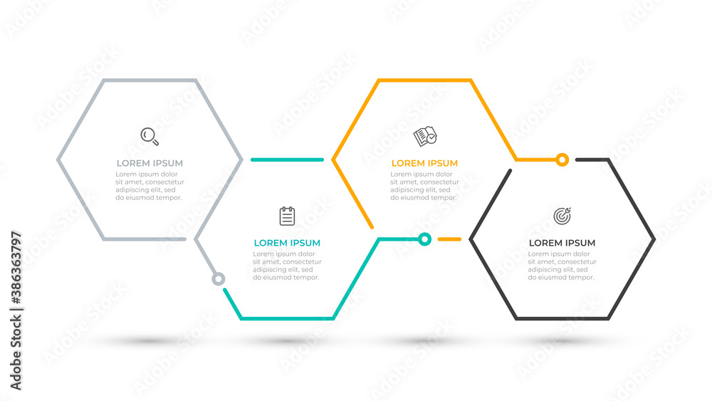Minimal thin line infographic template 4 options or steps. Vector ...