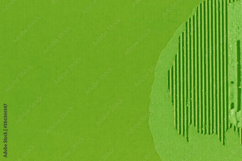 A green vintage rough sheet of carton. Recycled environmentally ...