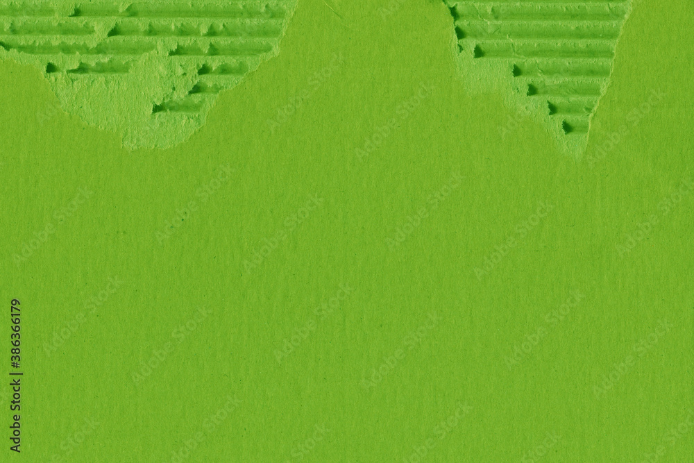 A green vintage rough sheet of carton. Recycled environmentally ...
