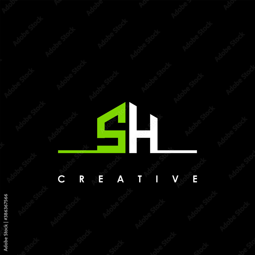 SH Letter Initial Logo Design Template Vector Illustration Stock Vector ...