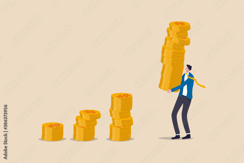 Poster Compound interest effect, high return investment stock market or ...