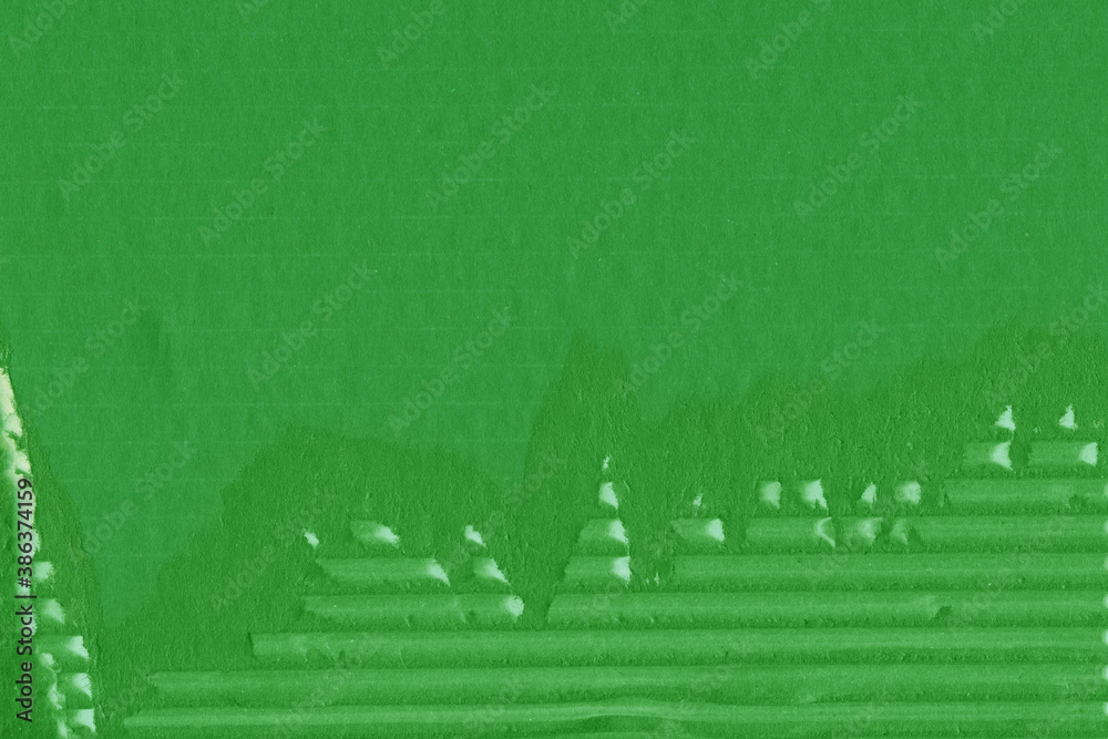 A green vintage rough sheet of carton. Recycled environmentally ...
