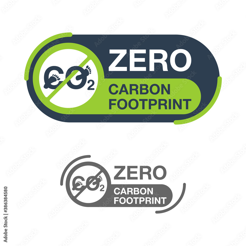CO2 neutral zero carbon footprint stamp - carbon emissions free (no air ...