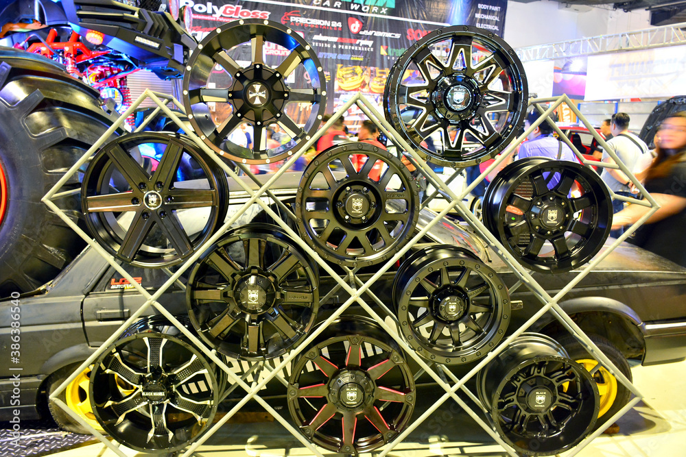 Black mamba wheel rims at Manila Auto Salon car show in Pasay ...