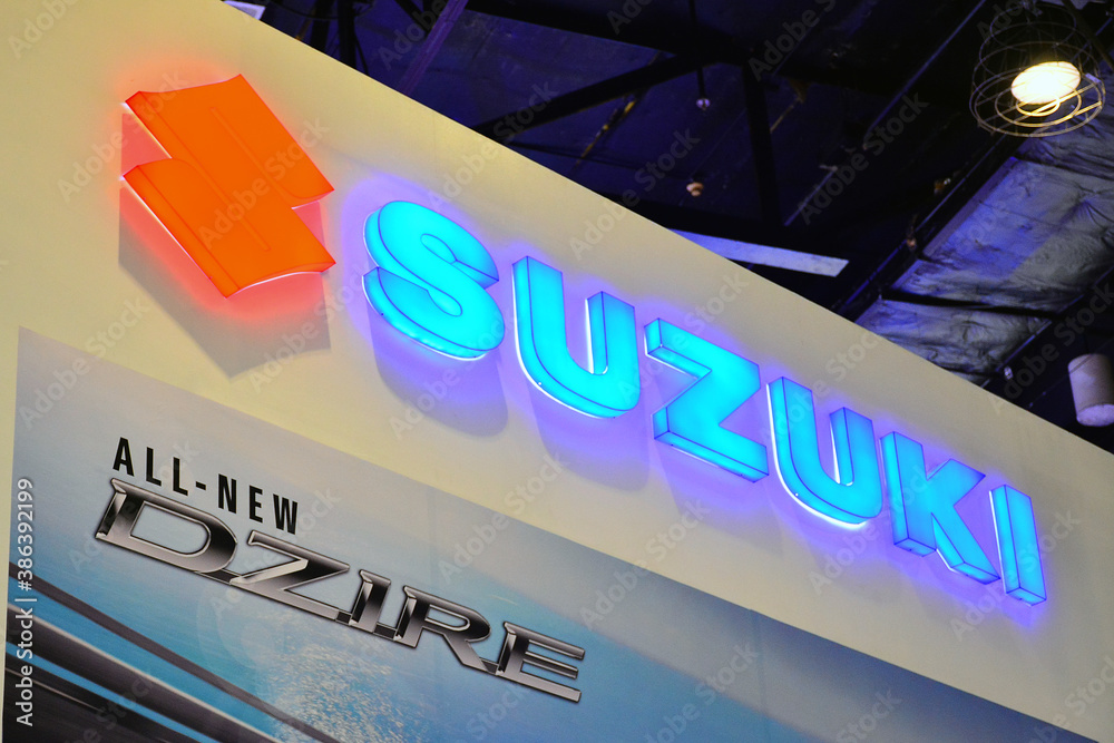 Suzuki sign at Manila International Auto Show in Pasay, Philippines ...