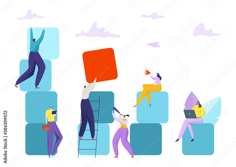 Business team concept, vector illustration. Teamwork partnership at ...