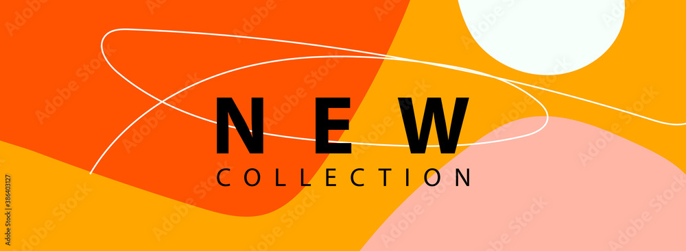 New collection. Advertising banner. Horizontal web banner template ...