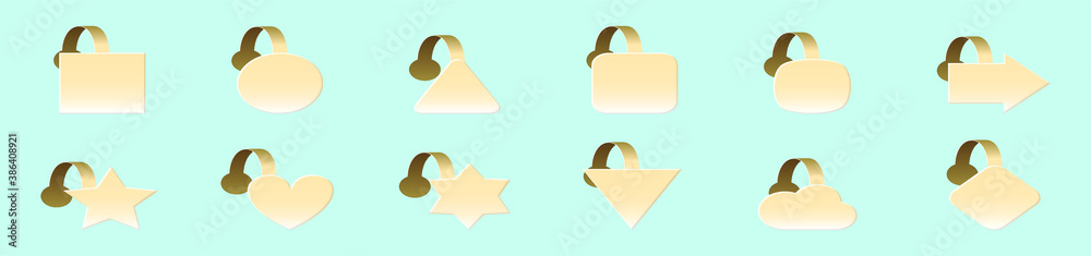 set of white round wobbler design template with various models. vector ...