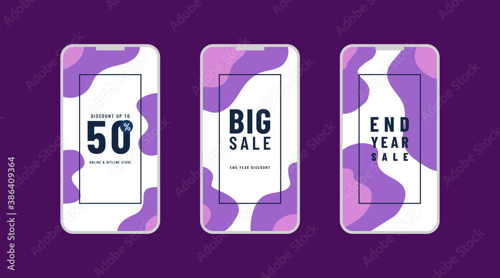 Vector Illustration Stories Template Set For Social Media. Stories ...