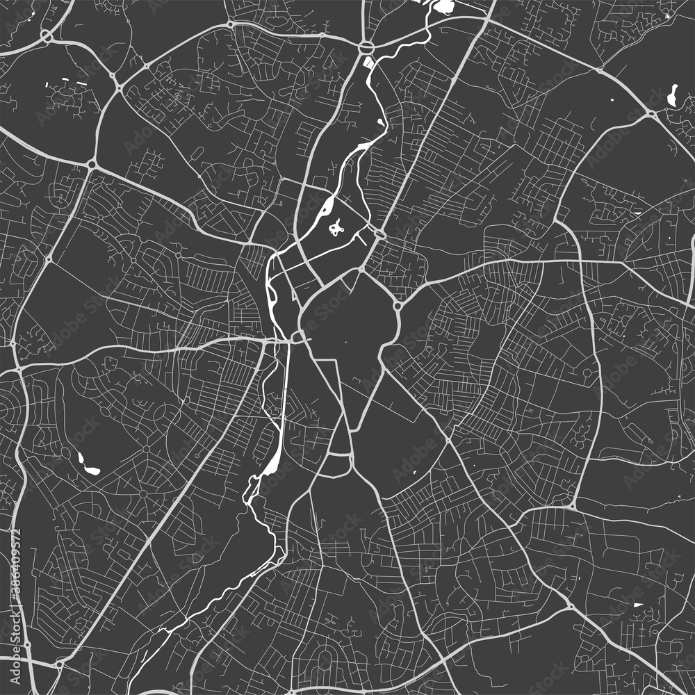 Photo Urban city map of Leicester. Vector poster. Grayscale street map ...