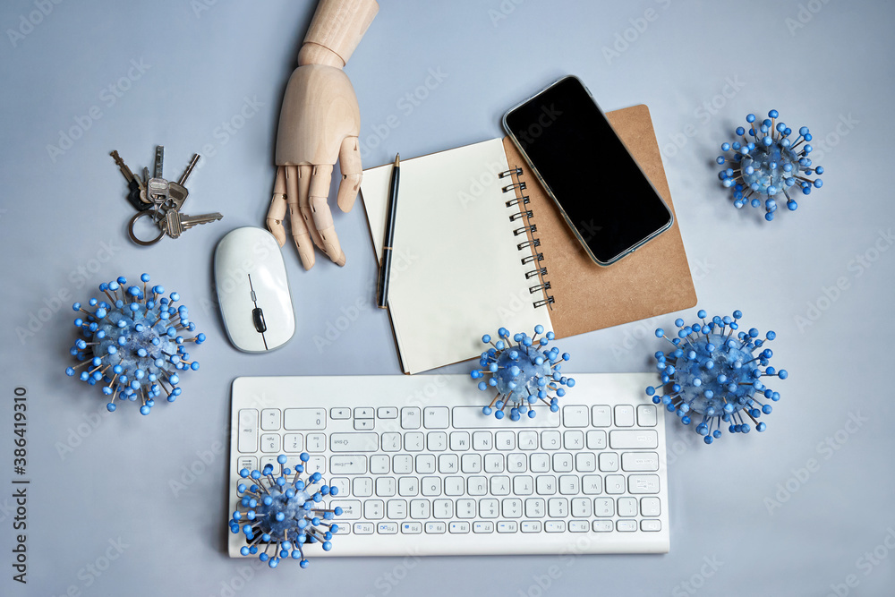 Work place surfaces that are touched often daily spared germ and virus ...