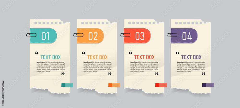 Text box banner design with note papers. Stock Vector | Adobe Stock