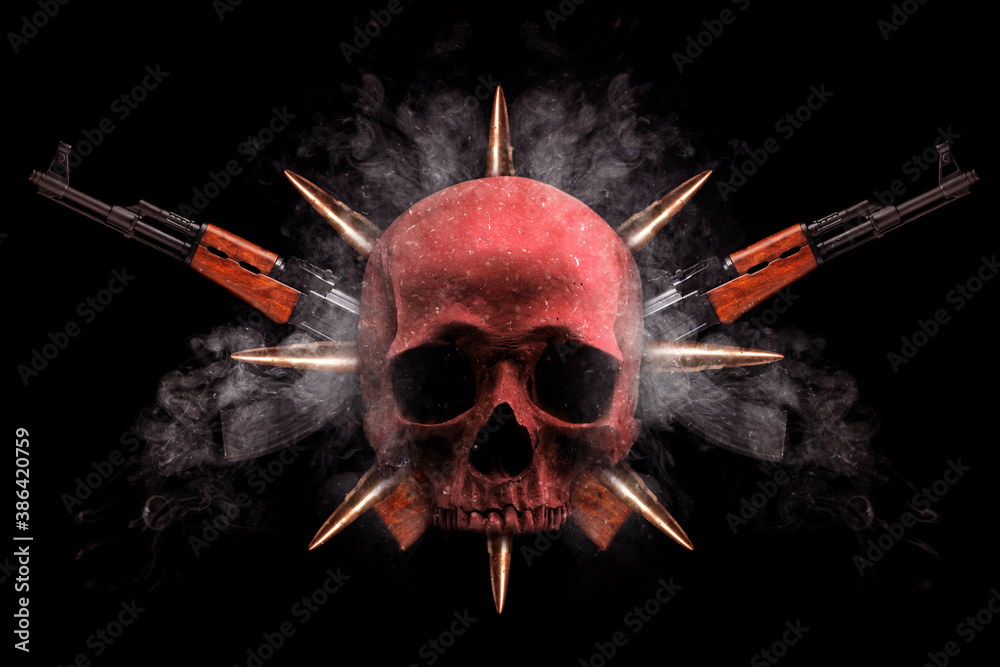Skull textured art digital edited and manipulated photo collage ...