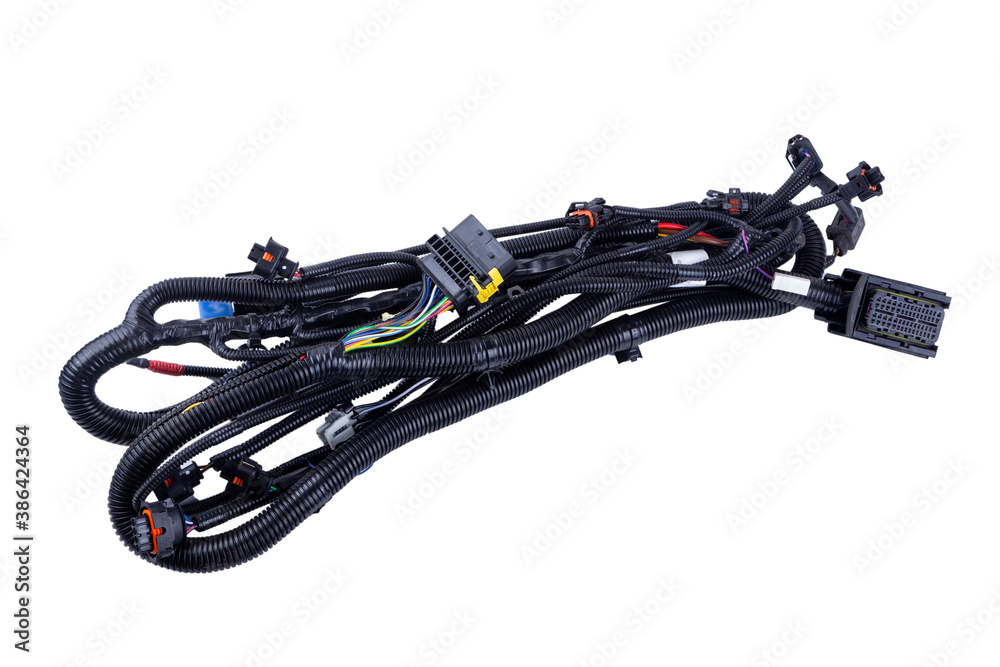 the wiring of the car, isolated on white background Stock Photo | Adobe ...