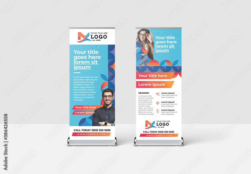 Roll Up Banner for Business Events and Seminars Stock Template | Adobe ...