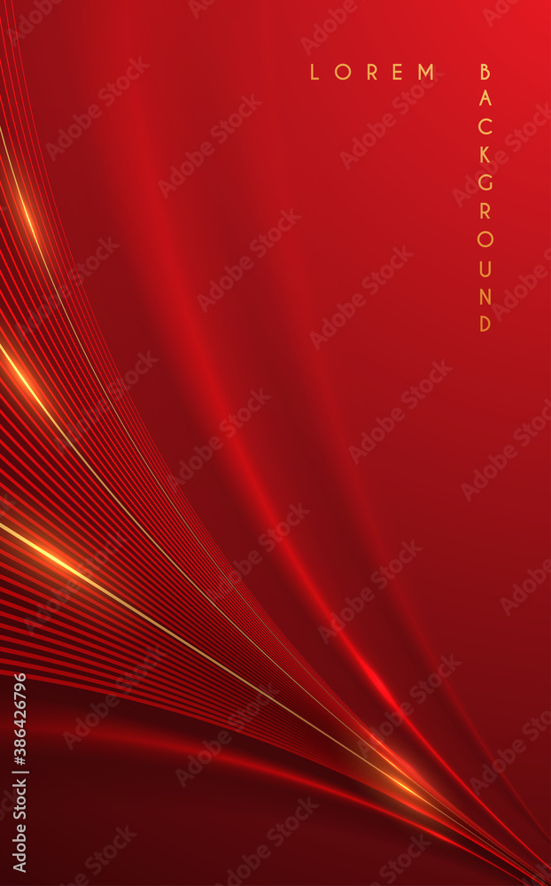 Abstract red and gold lines background Stock Vector | Adobe Stock