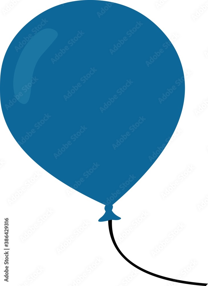 Vector illustration of emoticon of a blue balloon Stock Vector | Adobe ...