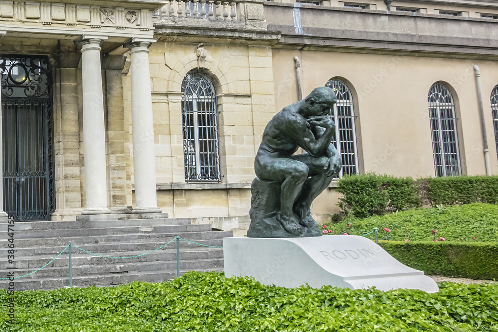 Park in Rodin museum in Meudon. Park decorated with original monumental ...