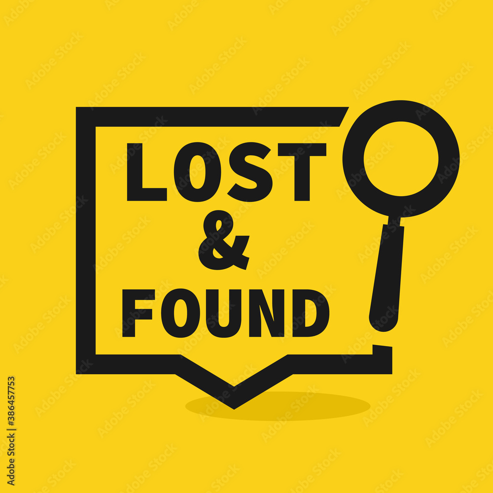 Lost and found speech bubble design. Clipart image. Stock Vector ...
