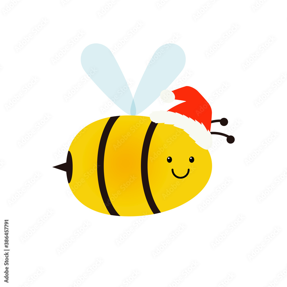 Christmas bee icon. Clipart image isolated on white background. Stock ...
