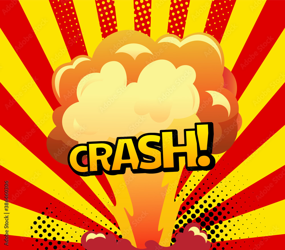 Comic poster wth cartoon explosion frame. Boom comic banner design ...