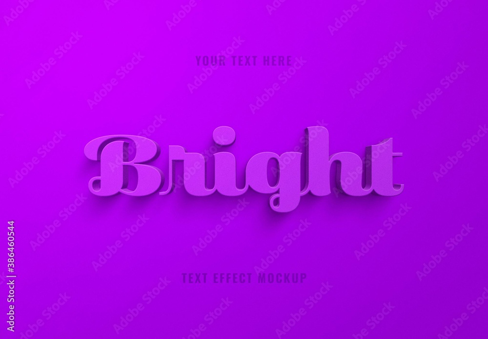 Magenta 3D Text Effect Mockup Stock Template | Adobe Stock