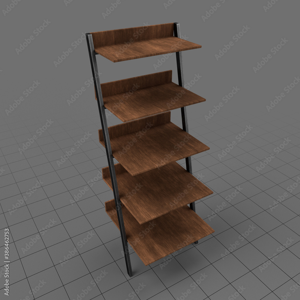 Modern leaning bookshelf Stock 3D asset | Adobe Stock
