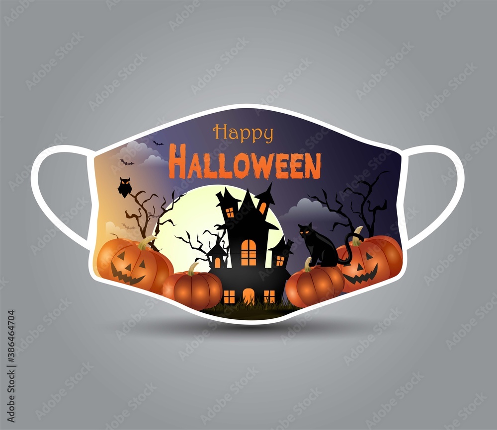 Halloween printable face mask design. vector illustration Stock Vector ...