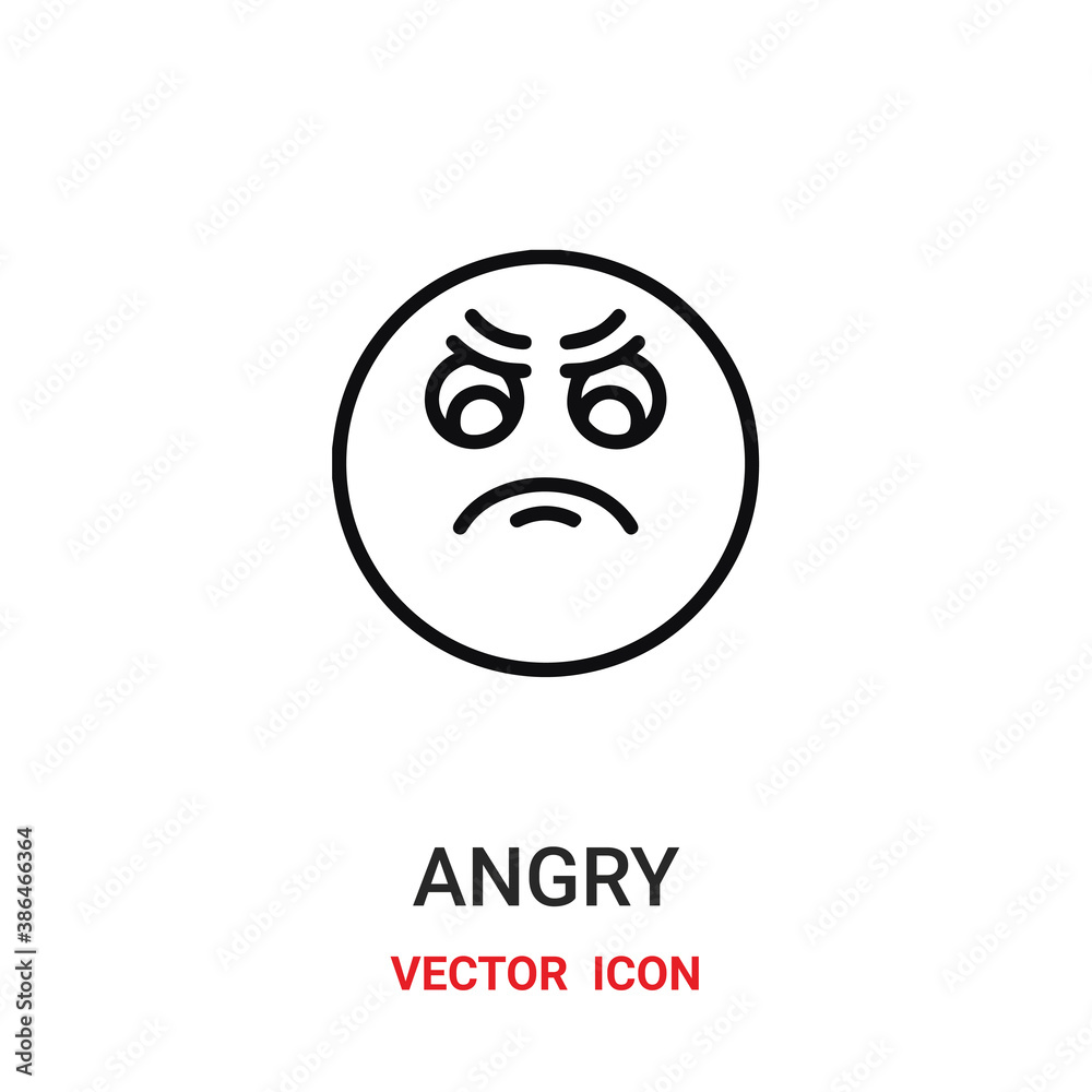 angry icon vector symbol. angry face symbol icon vector for your design ...