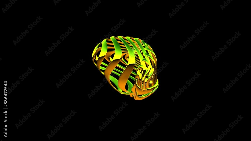 Animated distortion of spherical object with spiral construction in ...